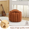 Modern Knot Design Chenille Ottoman, Orange Footstool Pouf for Living ...