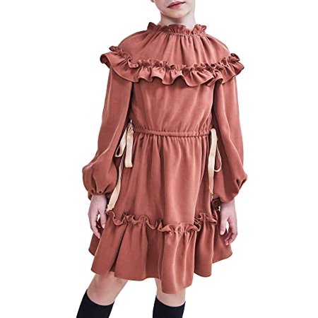 Nueces Girl's Sofia Rust Ruffle Dress (3) | Walmart Canada