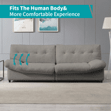 MUZZ Modern Lambs Wool Fabric 3-Seater Sofa Couch Modular Sectional ...