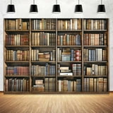 Vintage Library Backdrop Office Backdrop for Video Conference Bookcase ...