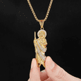 14K Yellow Gold St. Jude Pendant Necklace for Men Personalized ...