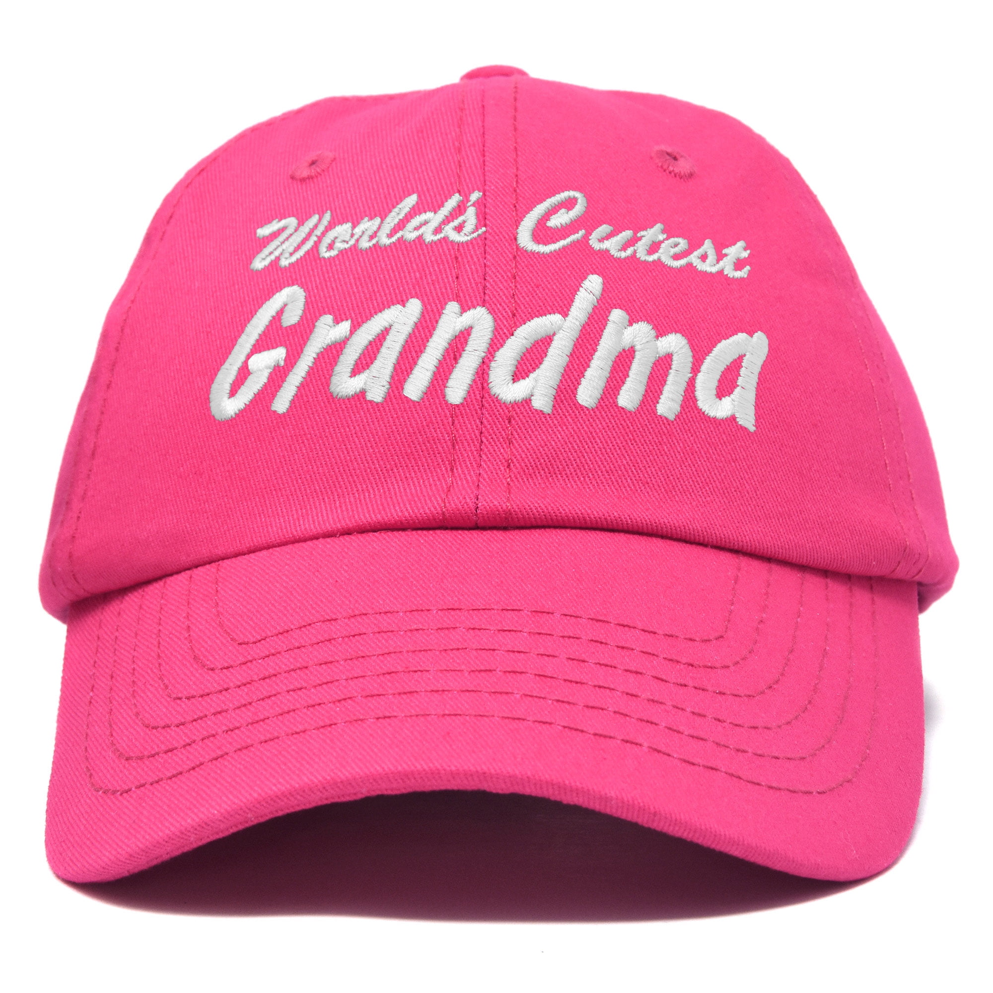 DALIX Worlds Cutest Grandma Hat Gift Embroidered Cotton Cap in Hot Pink ...