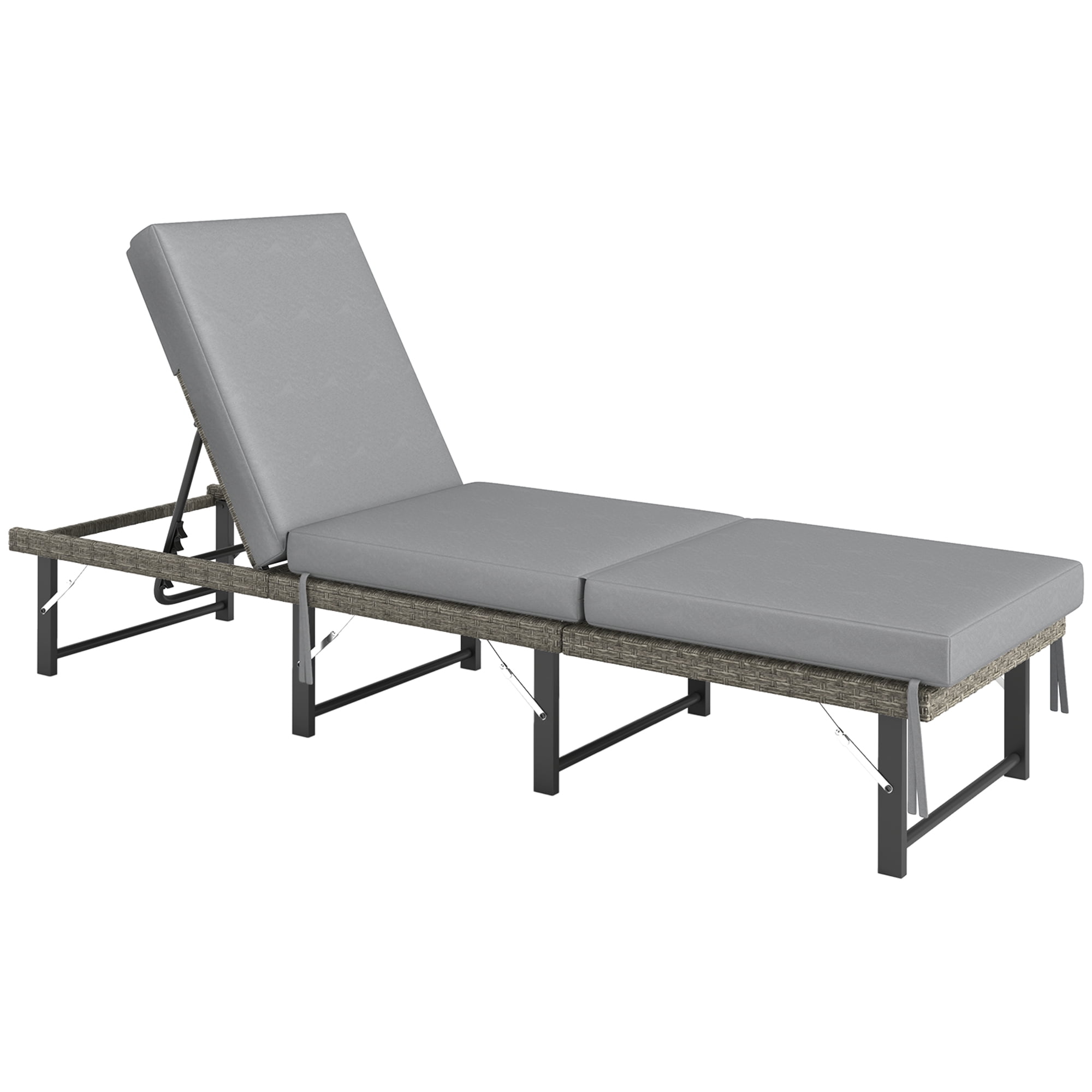 Click here for Outsunny Folding Outdoor Lounge Chair  6-Level Wic... prices