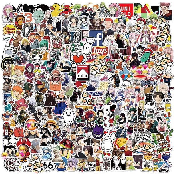 FFIY 300 Pack Anime Cool Stickers Mixed Decals for Laptop, Skateboard ...