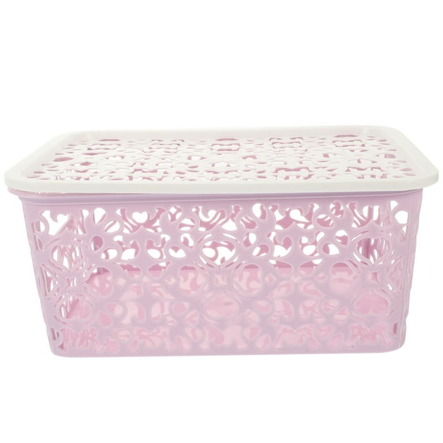 Hemoton Stackable Plastic Storage Box Hollow Out Delicate Retro Pattern ...