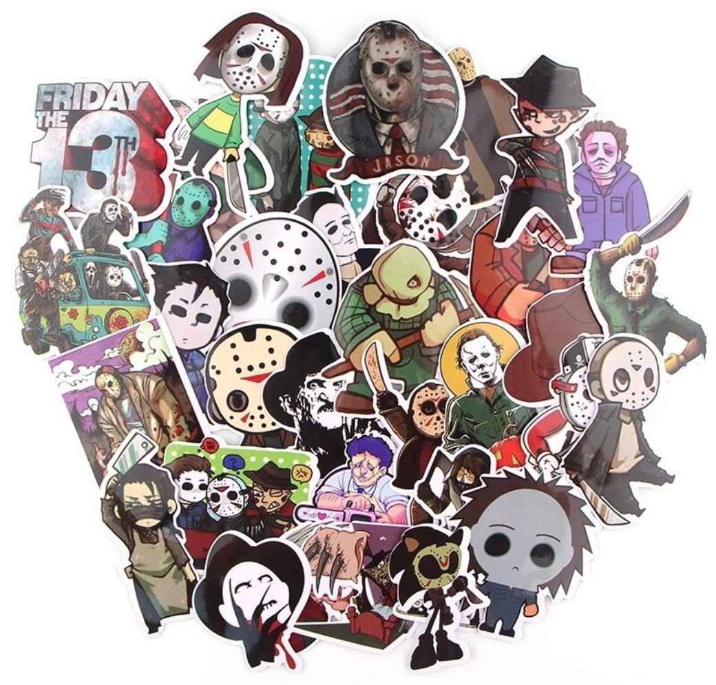 Friday The 13th Jason Themed Set of 35 Assorted Stickers Decal Set ...