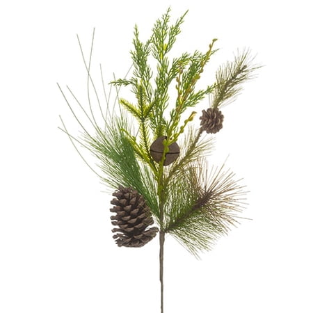 Allstate 20" Pine with Pine Cones and Bell Artificial Christmas Spray ...