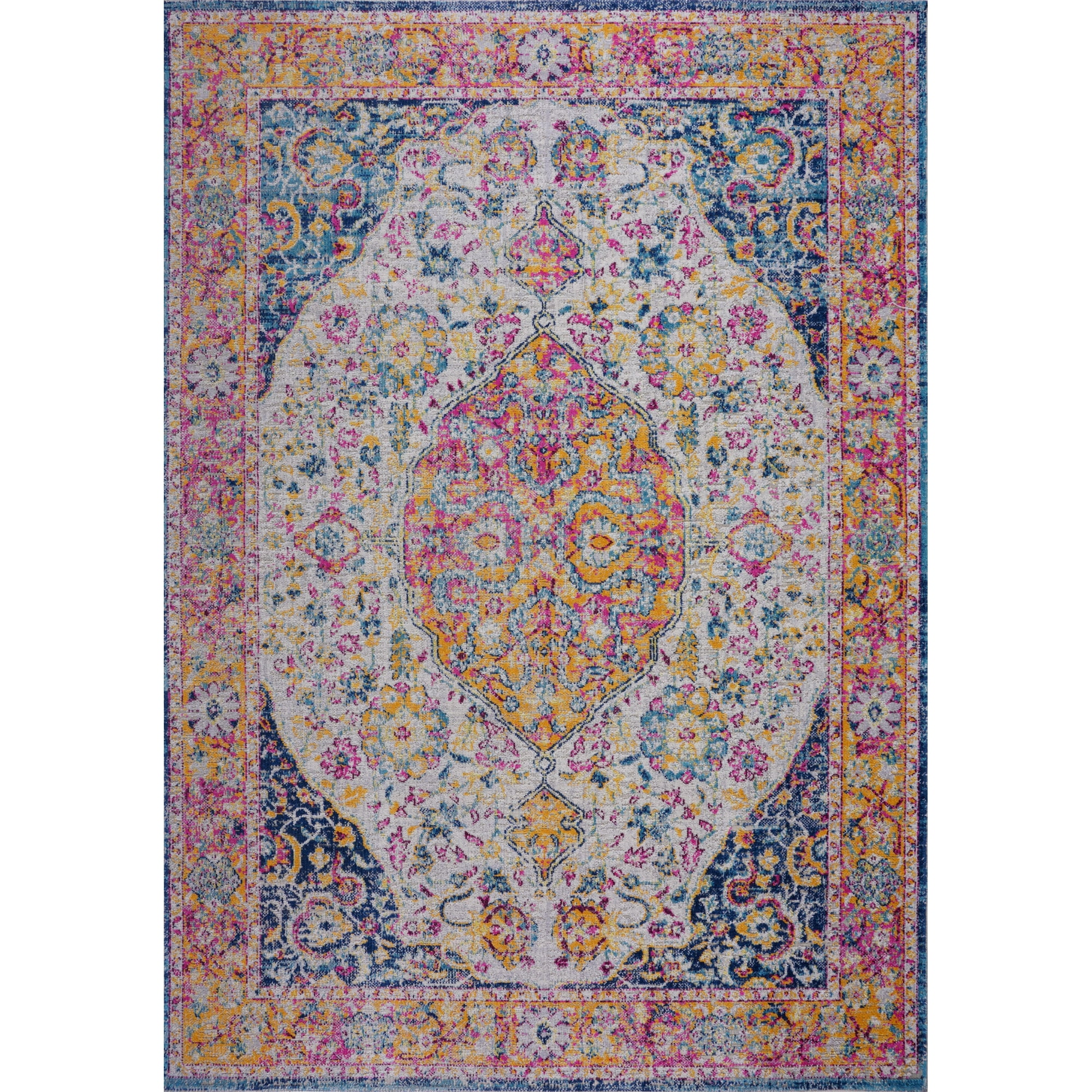Click here for Ladole Rugs Florida Cream Blue Traditional Indoor/... prices