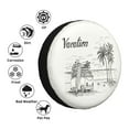 Salouo Summer Vacation Scene With Camping Van Print Spare Tire Cover 14