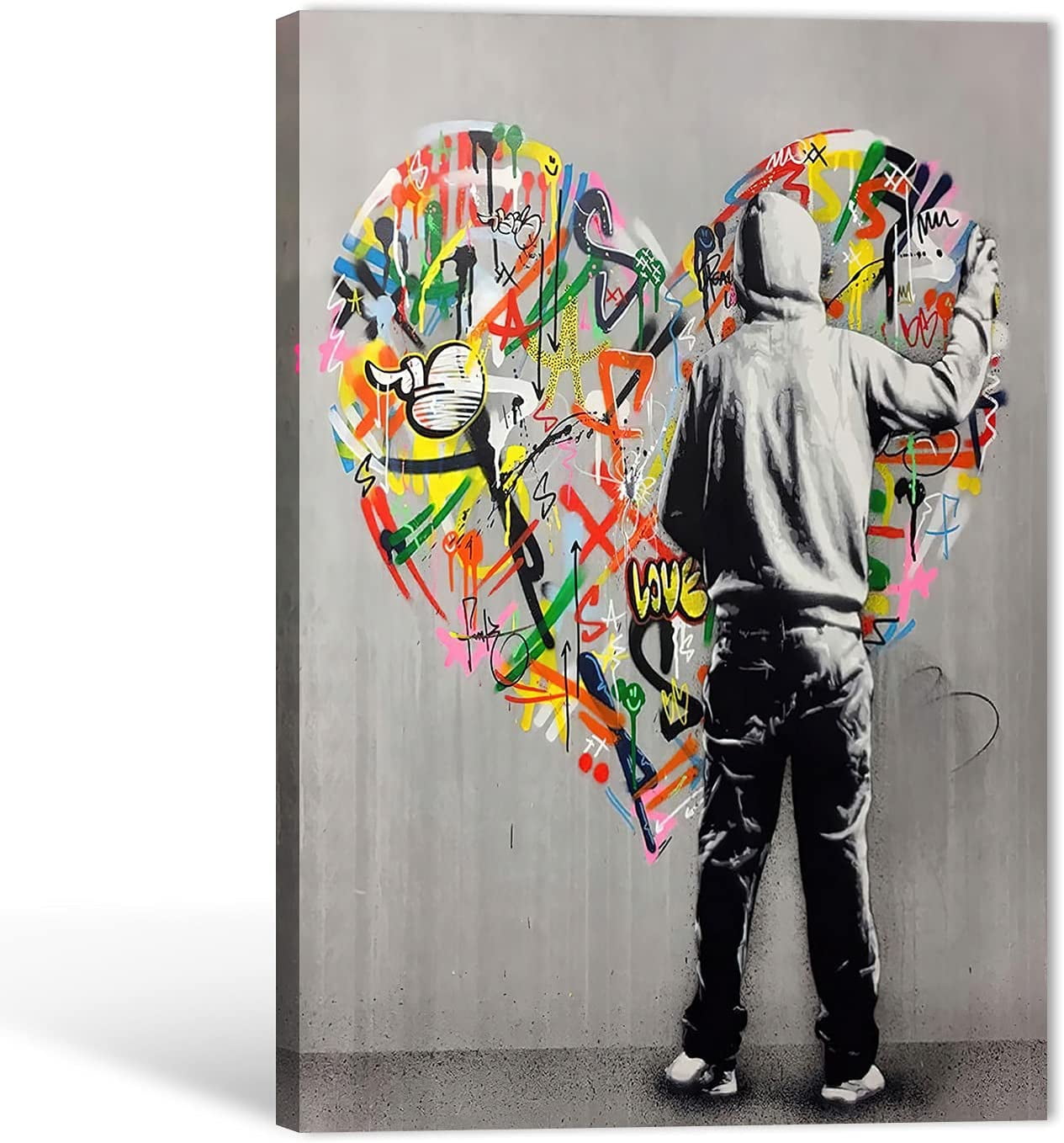 Graffiti Canvas Wall Art,Banksy Canvas Wall Art,Modern Banksy Street ...