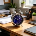 Tunhigl Retro Metal Twin Bell Alarm Clock, Silent Non-Ticking with ...