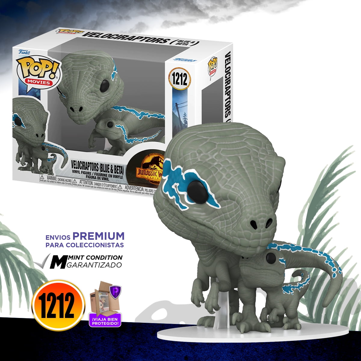 Funko Pop Blue Y Beta #1212 Velociraptors Jurassic Dominion World Figura Original Funko Park ...