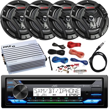 JVC KD-MR305BTS Marine MotorSports Digital Media Bluetooth USB AUX AM/FM Radio Receiver, 4x 6.5 ...