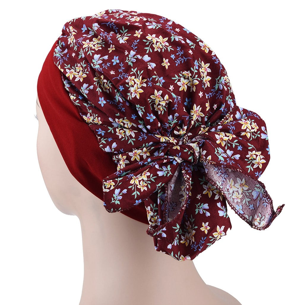 ã TOTOã Women Print Hat Stretch Retro Turban Hat Head Wrap Cap ...