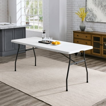 Mainstays 6 Foot Bi-Fold Plastic Folding Table, White - Walmart.com