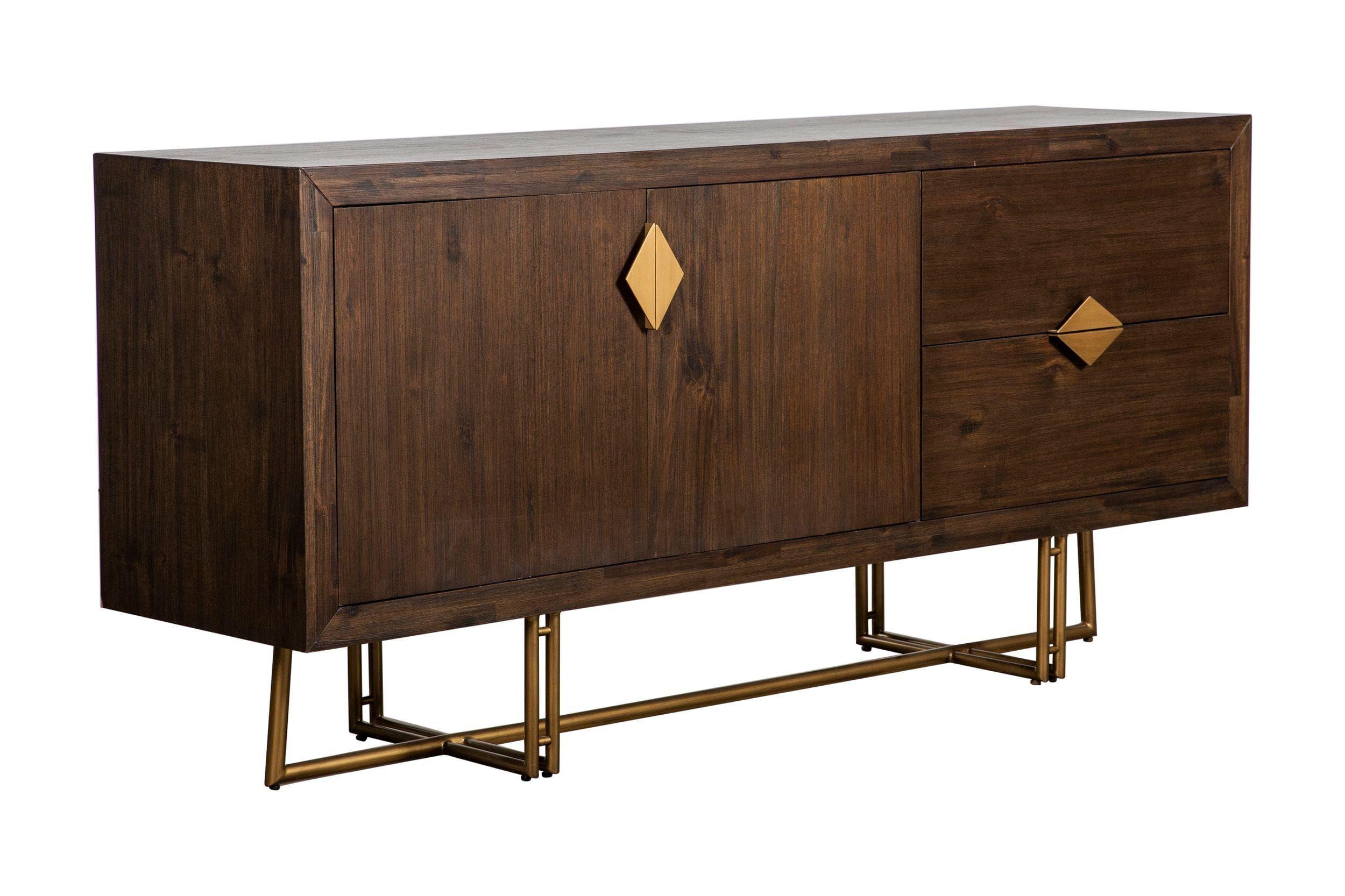 Acacia Solid Wood & Brass Buffet Modrest Patty VIG Mid-century Modern ...