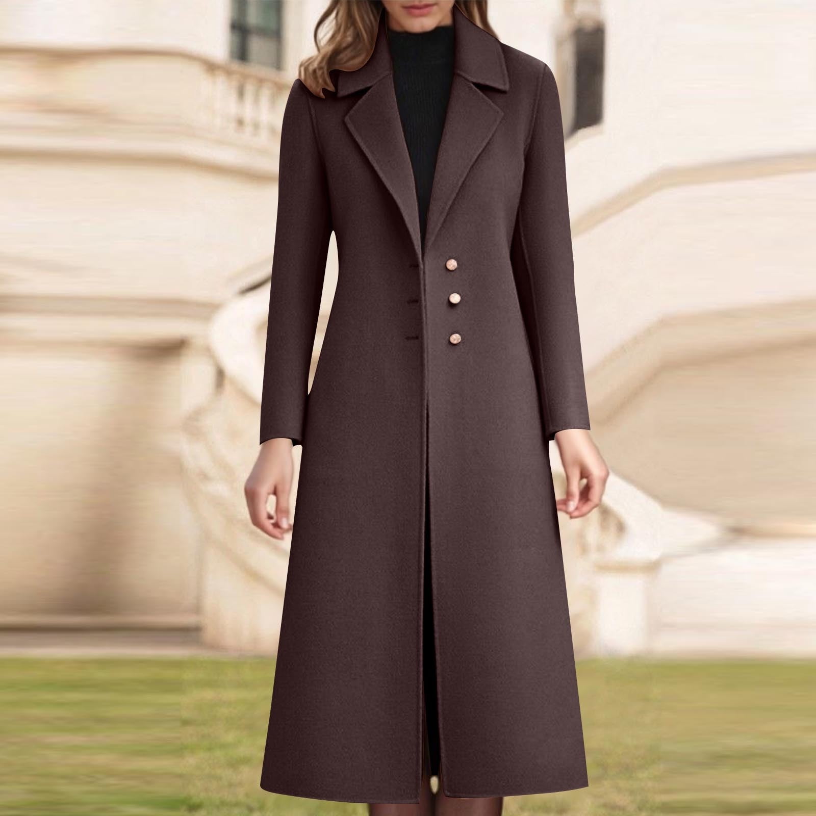 Click here for Rxmekw Wool Blend Trench Coat With Notch Lapel For... prices