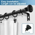 Urbanest Fluted Ball Curtain Rod Set With 16 Rings, 5/8", 48"-84 ...
