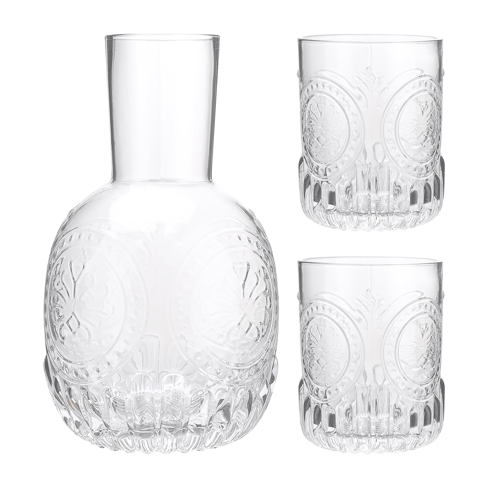 Transparent Vintage Glass Night Pot With Crystal Glass,Relief Glass ...