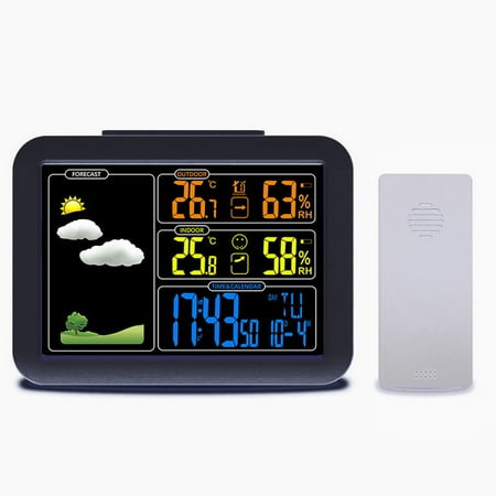 Digital Alarm Clock Weather Forecast Station Indoor Outdoor Temperature ...