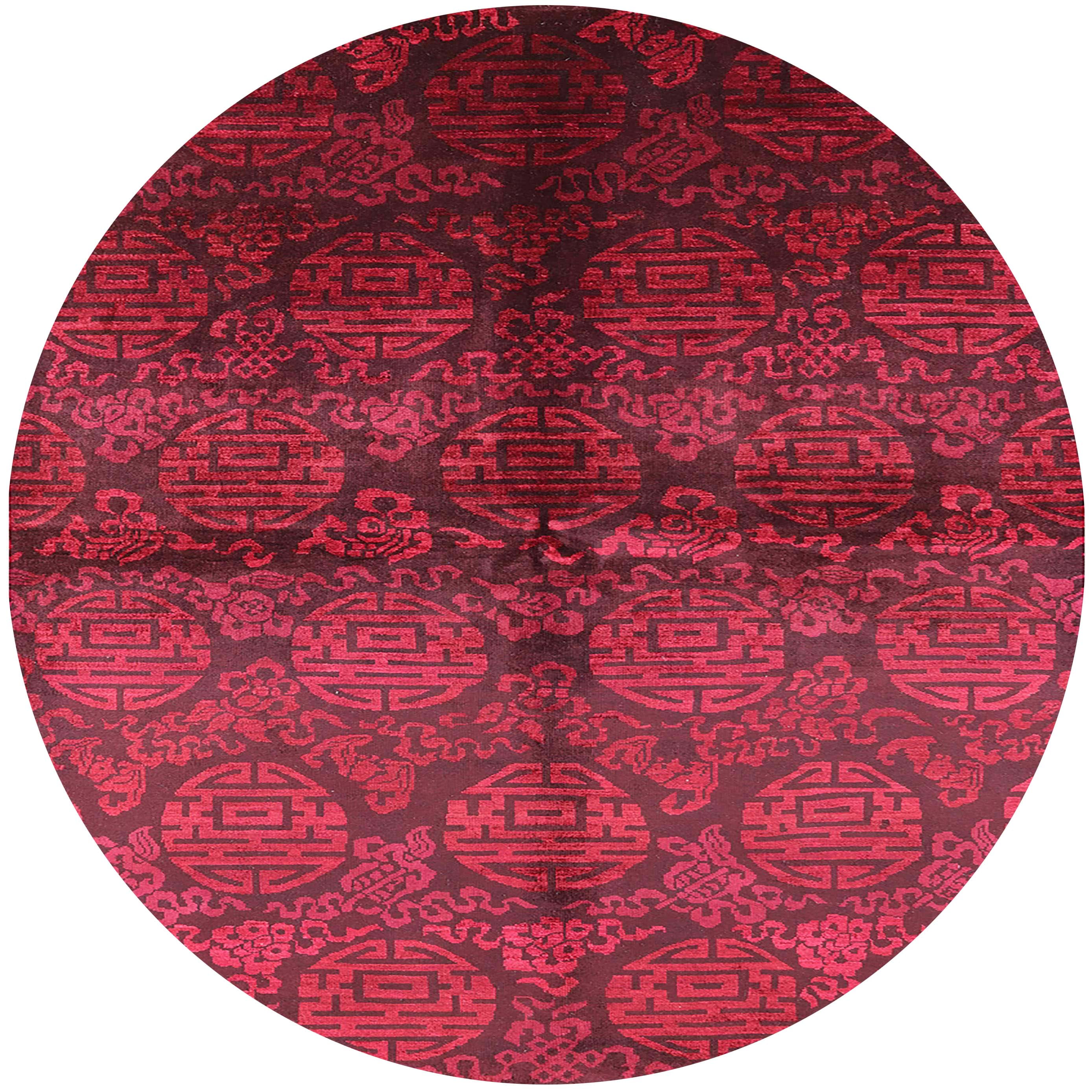 Ahgly Company Indoor Round Mid-Century Modern Bright Maroon Red ...
