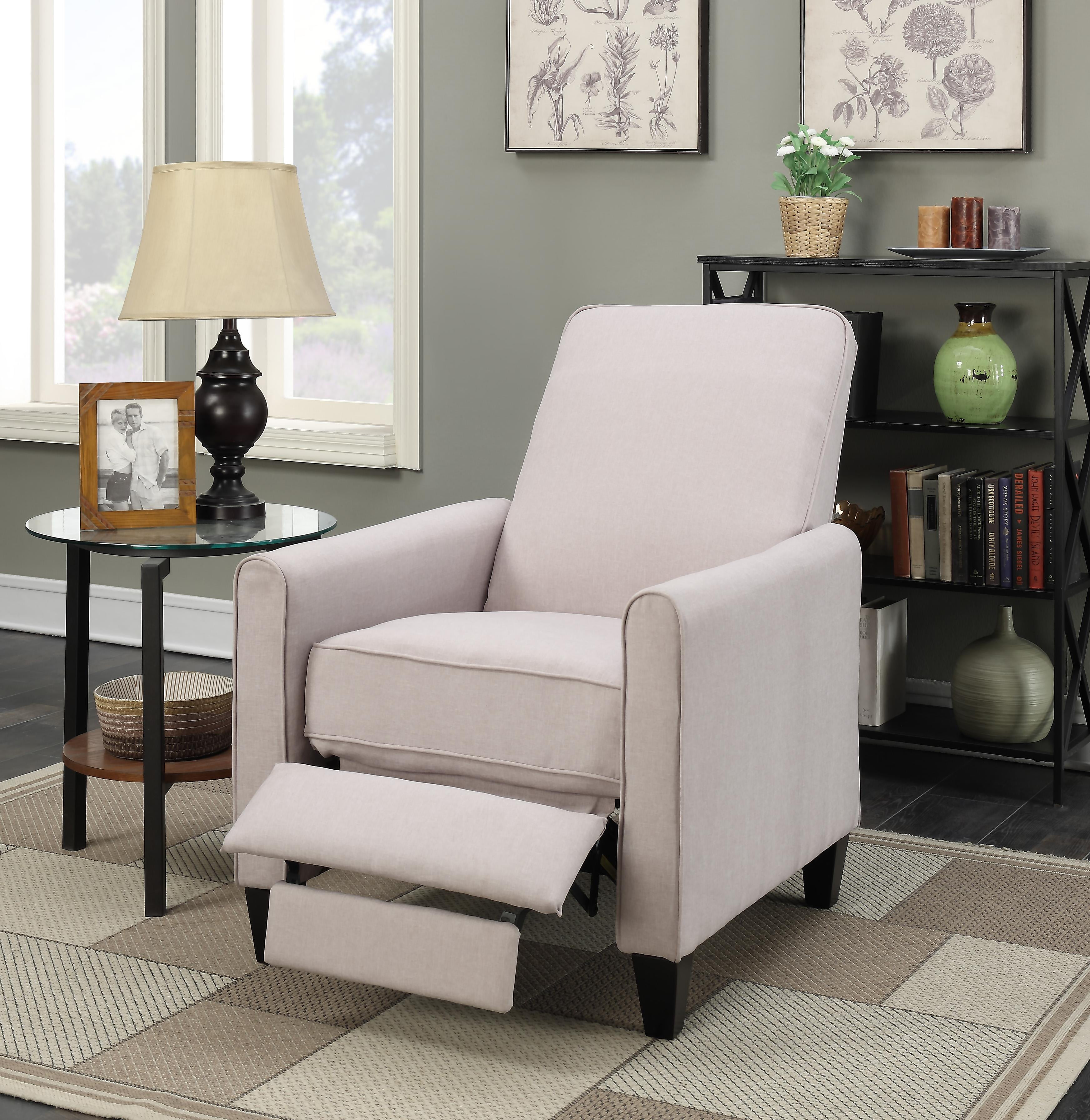 Nathaniel Home Linen Push Back Recliner-Color:Beige - Walmart.com ...