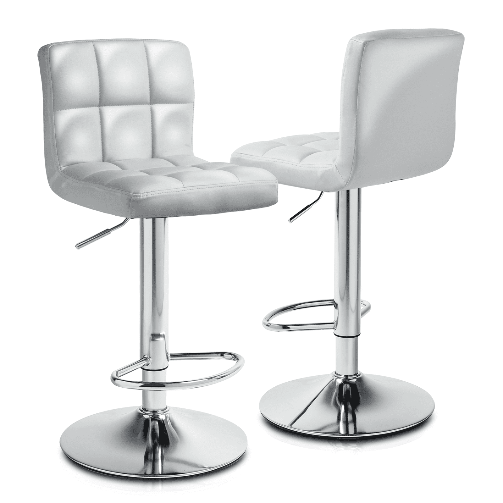 Magshion Adjustable Swivel Bar Stools Set of 2 with Square Back and ...