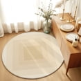 Beige Gradient Squares 4' Round Rug for Cozy Reading Nook Home Office ...