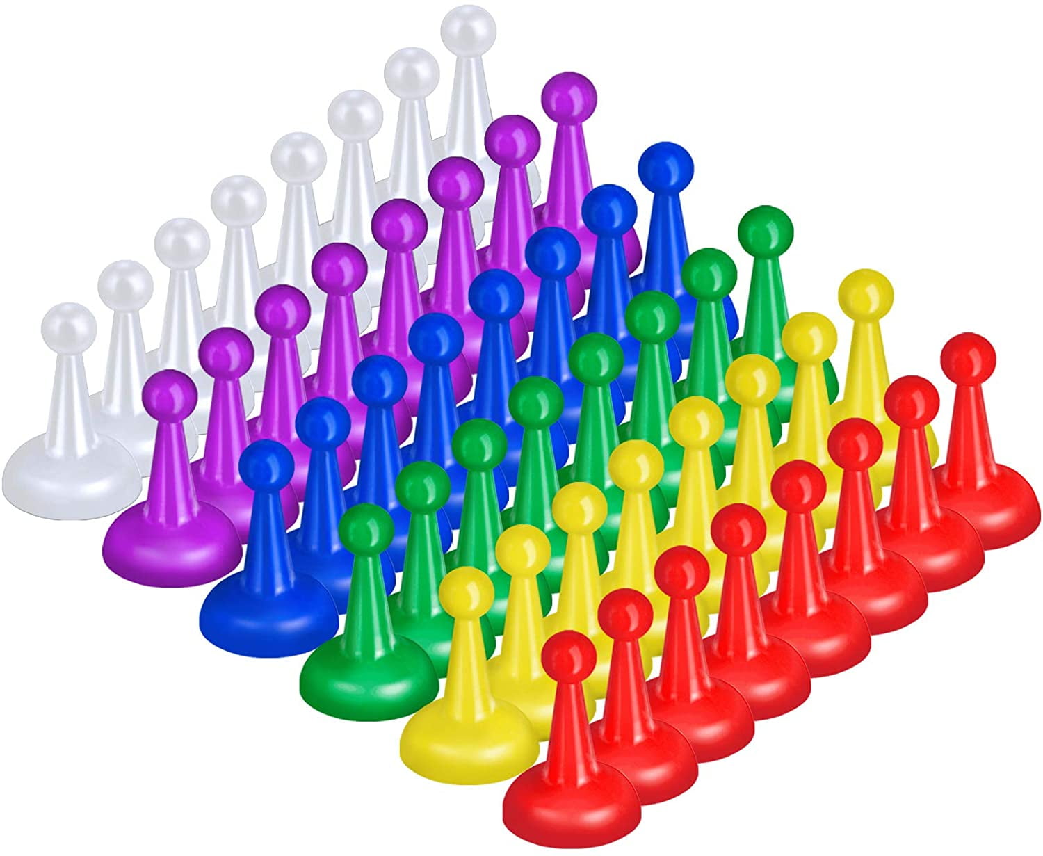 48 Pieces 1 Inch Multi-Color Pawns Game Pieces Pawns Multicolor Plastic ...