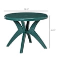 36.25" Round Plastic Patio Table with Umbrella Hole, Outdoor Dining ...