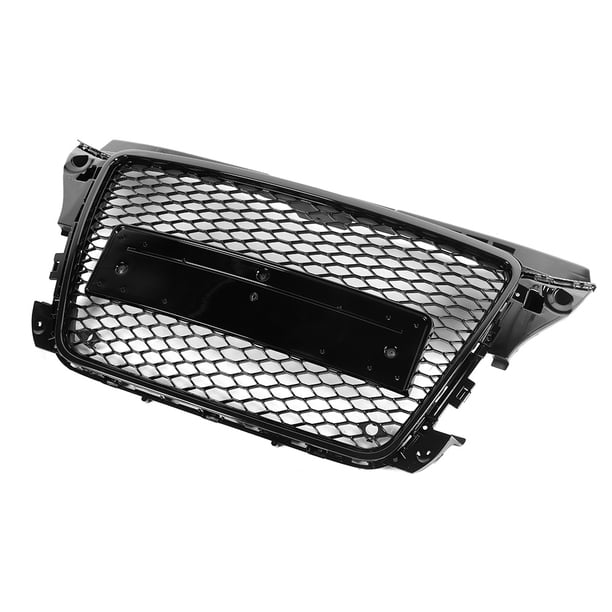 Front Bumper Grille Hex Mesh Grille Full Black Refit For RS Style Fits ...