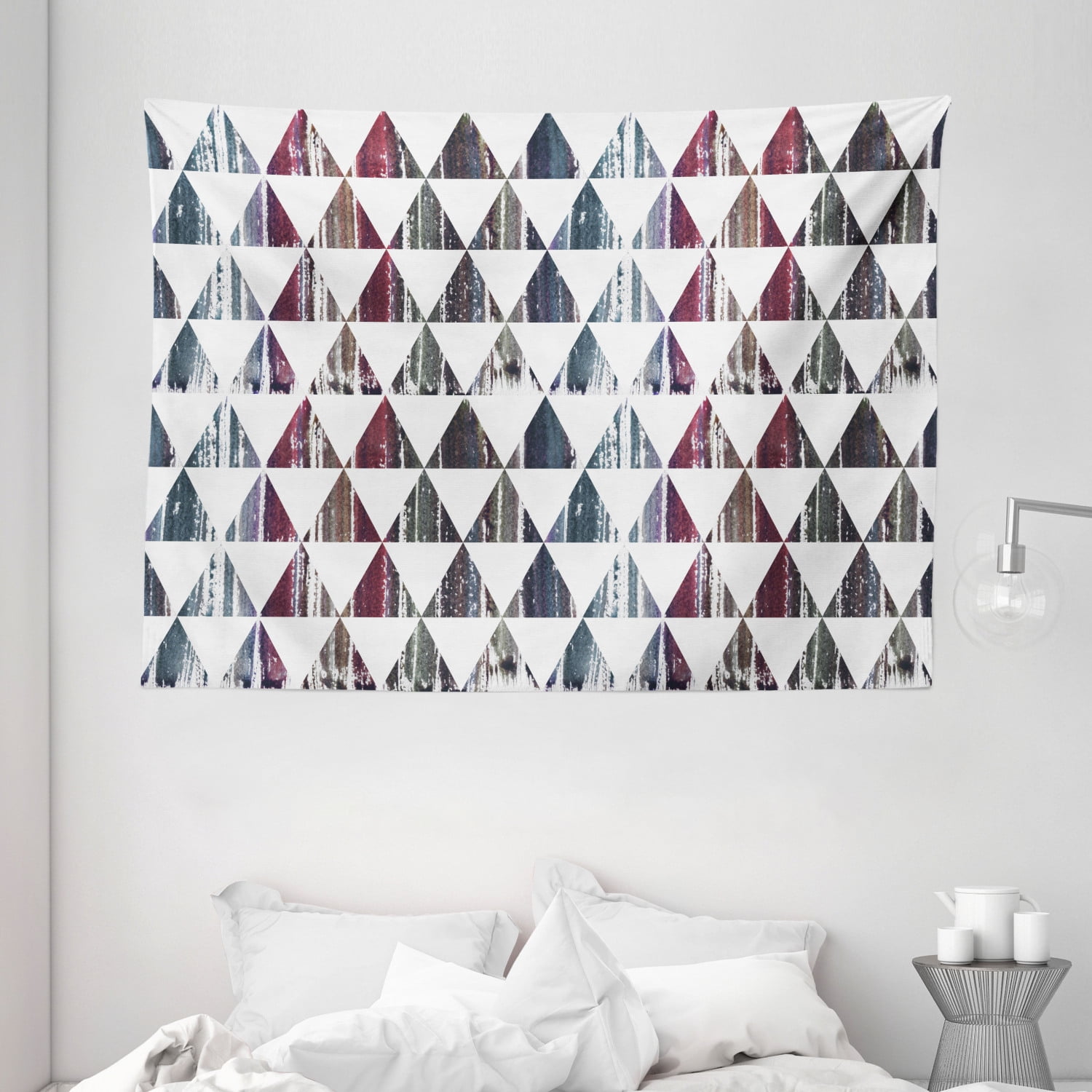 Grunge Tapestry, Ancient Egyptian Pyramids Modern Triangles with Murky ...