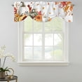 Autumn Pumpkin Tie Up Valances Curtain, Orange White Fruits Fall Maple ...