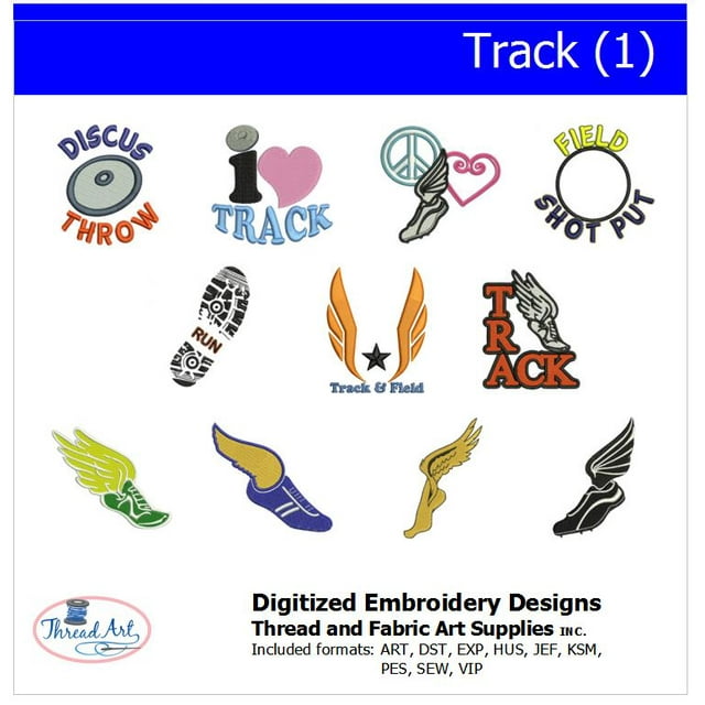 Track(1) Embroidery Designs - All Popular Formats Included - Loaded on ...