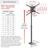 Barkan 13 - 83 inch Swivel & Tilt Flat / Curved TV Mount Fixed Floor ...