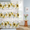 Bathroom Shower Curtain Farm Sunflowers Bee Waterproof Shower Curtains ...