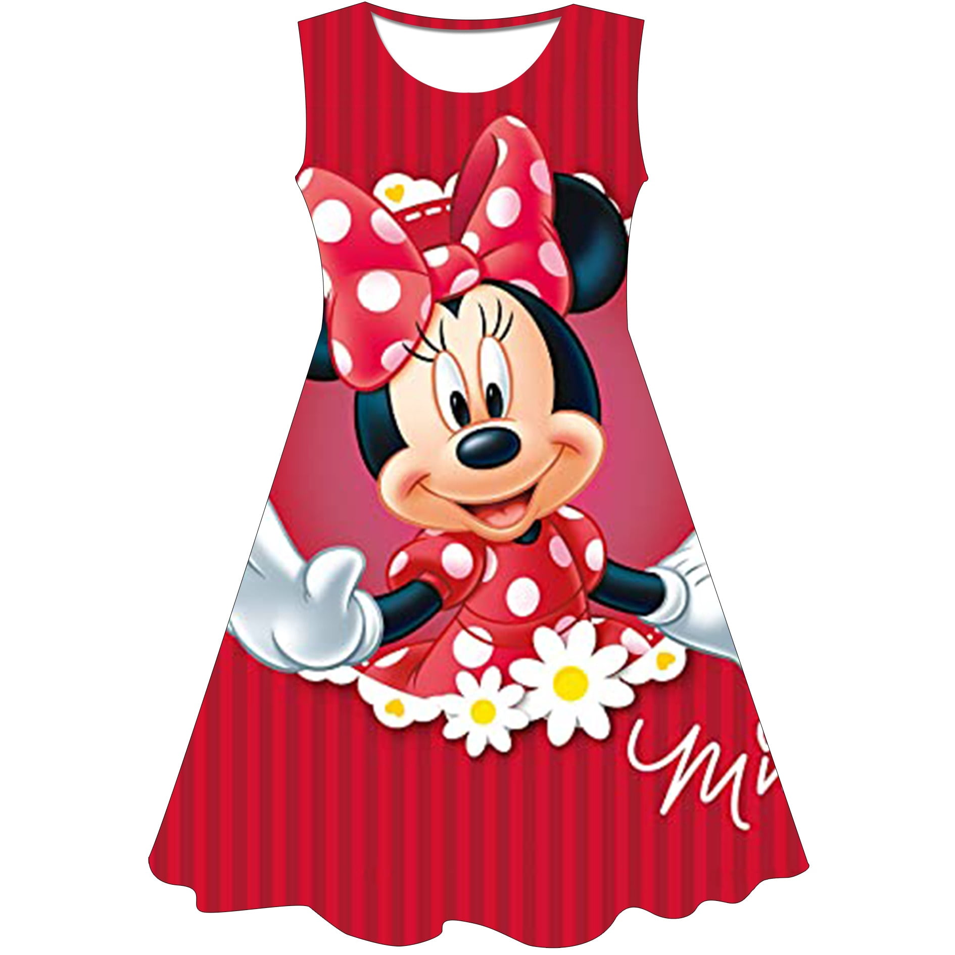 Disfraz de Minnie Mouse para niñas, vestido de princesa de manga corta ...