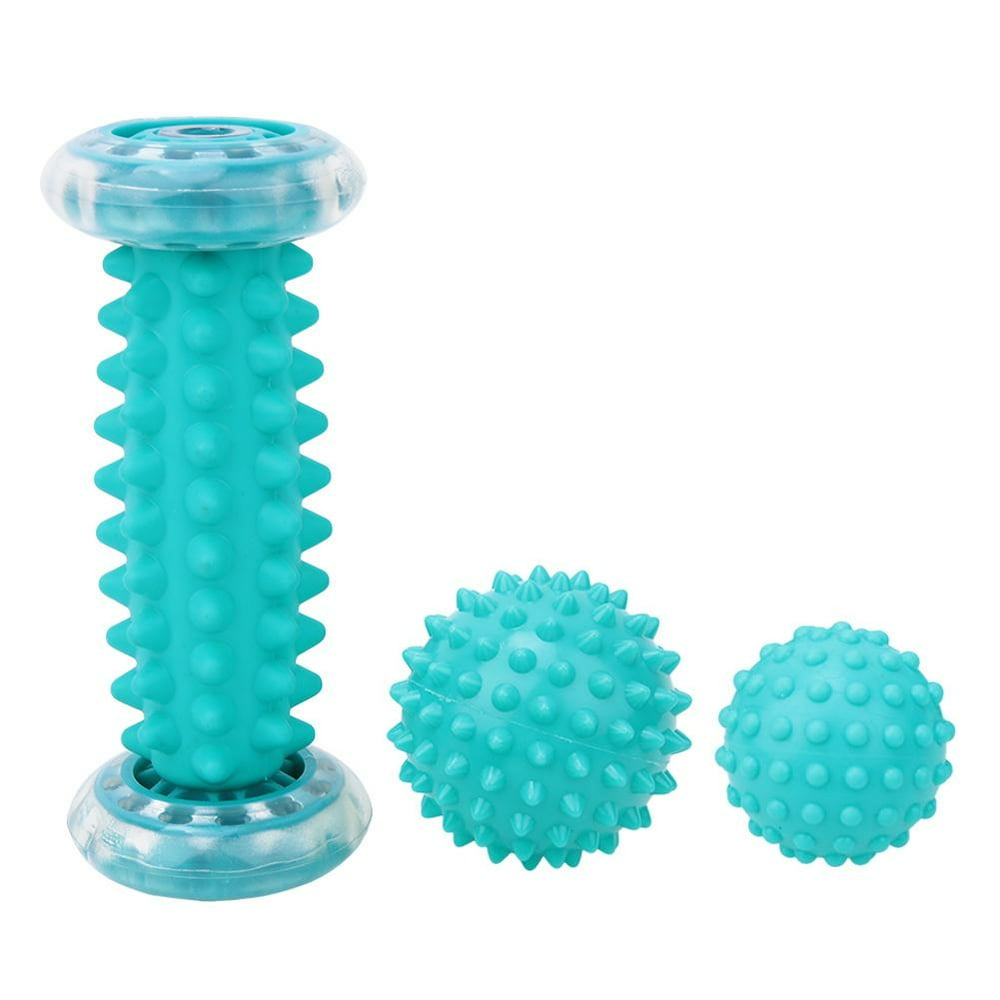 Tebru Tpe Peanut Roller Spiky Massage Ball Set Back Foot Massager Ball Fitness Muscle Massaging