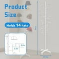 Freestanding Hat Rack Stand, Metal Hat Organizer Rack with 15 ...