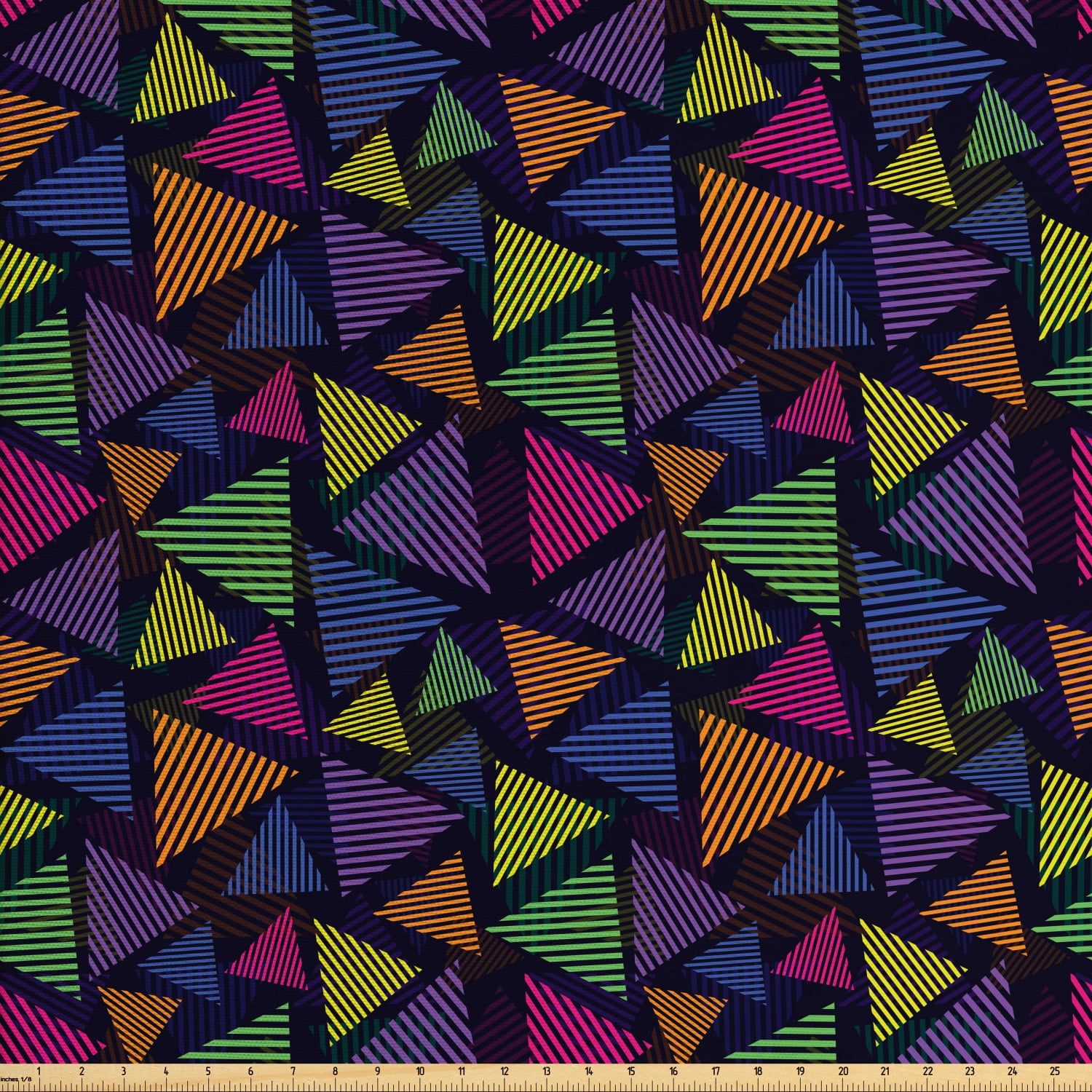 Colorful Upholstery Fabric by the Yard, Pattern with Striped Triangle ...
