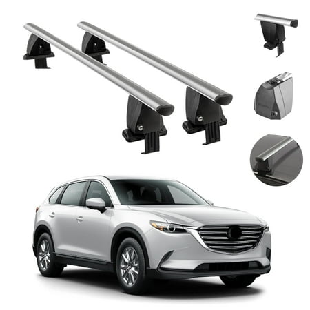 Smooth Top Roof Rack Cross Bar Luggage Carrier Silver For Mazda CX-9 ...