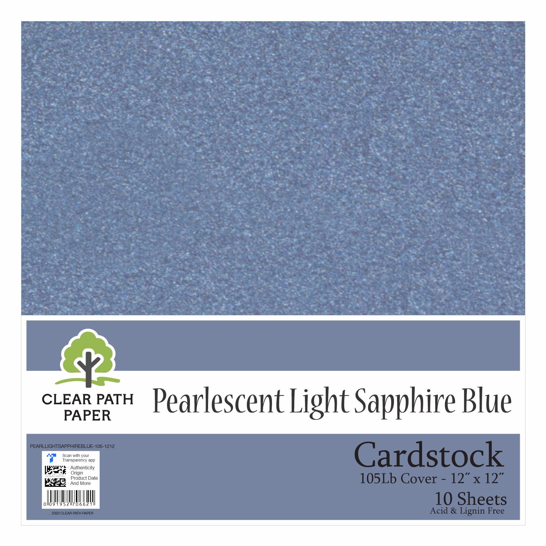 Pearlescent Light Sapphire Blue Cardstock - 12 x 12 inch - 105Lb Cover ...