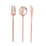 Efavormart 24 Pack | Rose Gold/Blush Sleek Modern Flatware Set, Premium ...