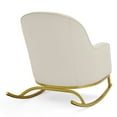 MoDRN Glam Velvet Rocking Chair with Lumbar Pillow, Off-White/Satin ...