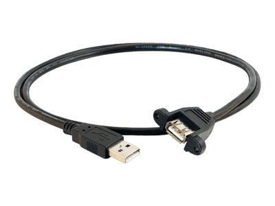 C2G Panel Mount Cable - USB cable - USB (M) to USB (F) - 2 ft - molded ...