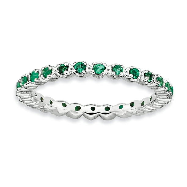 Jewelrypot - Sterling Silver Created Emerald Ring - Walmart.com ...