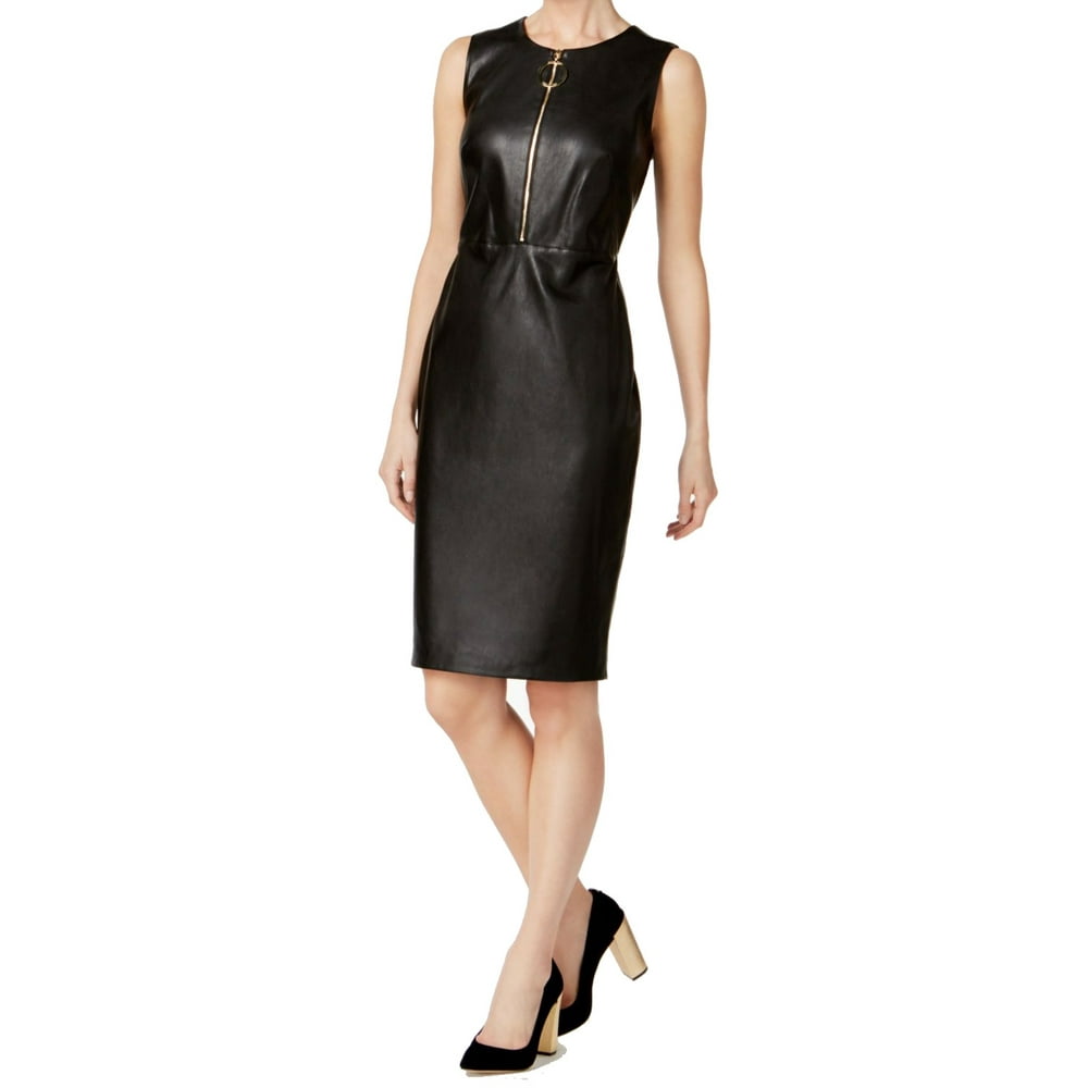 Calvin Klein Calvin Klein New Black Womens Size 12 Faux Leather