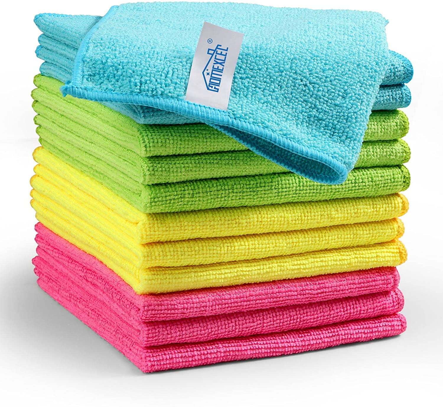 Microfiber Cleaning Cloth,12 Pack Cleaning Rag,Cleaning Towels with 4 ...