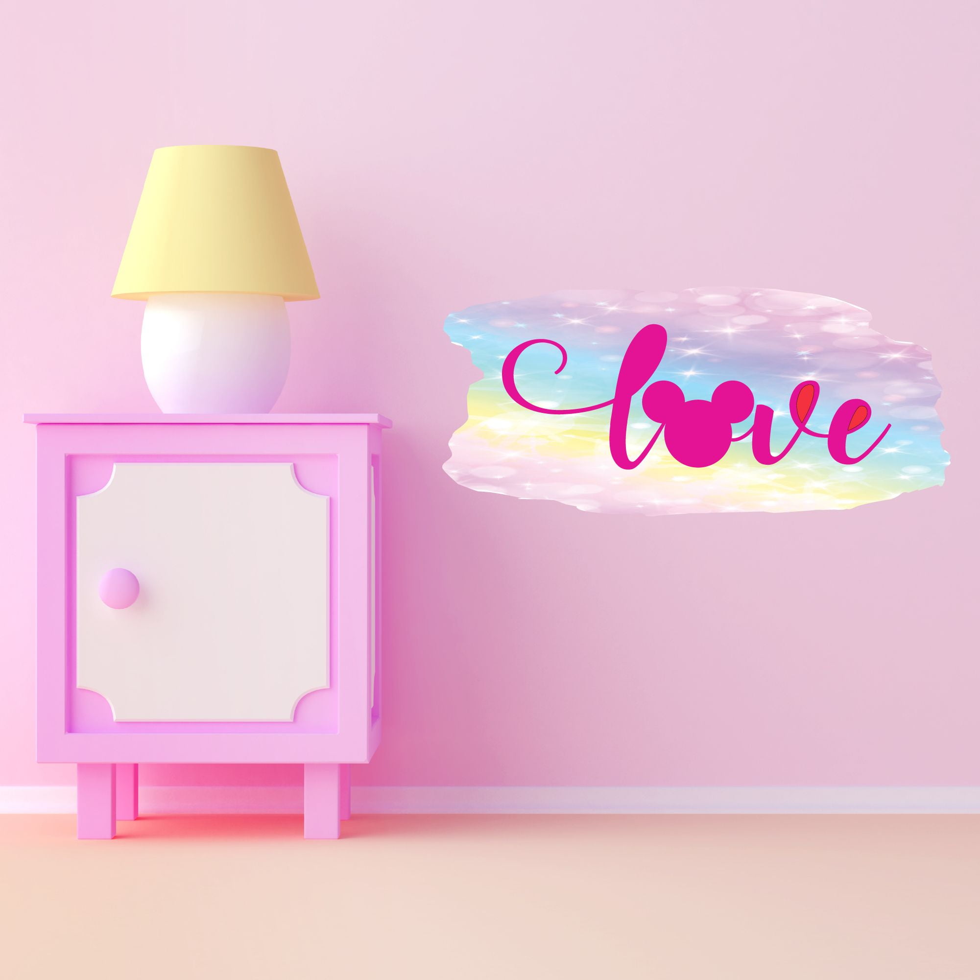 Love Wall Decals for Children Bedroom - Love lettering on Multicolored ...