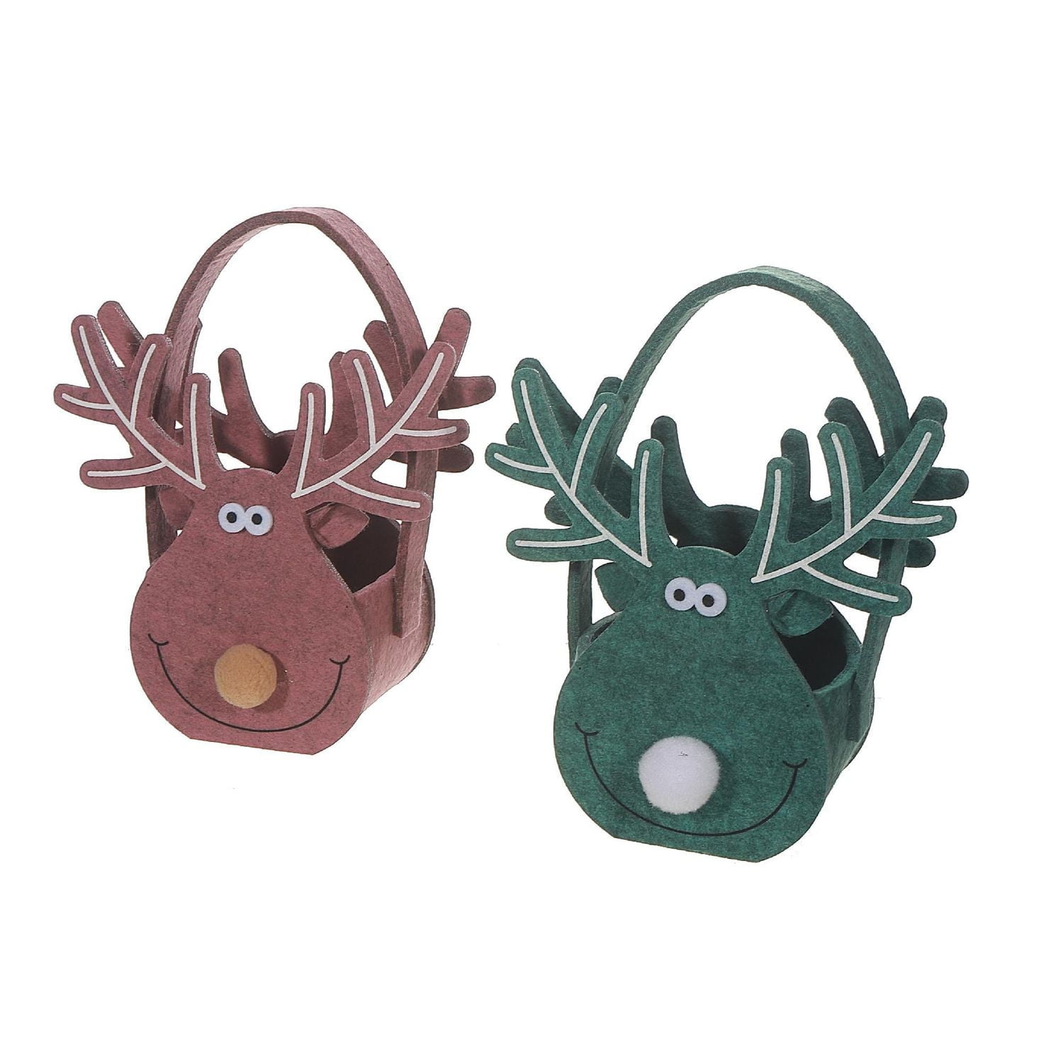 Click here for Ih Casadécor Felt Reindeer Basket - Set Of 2 8 L X... prices